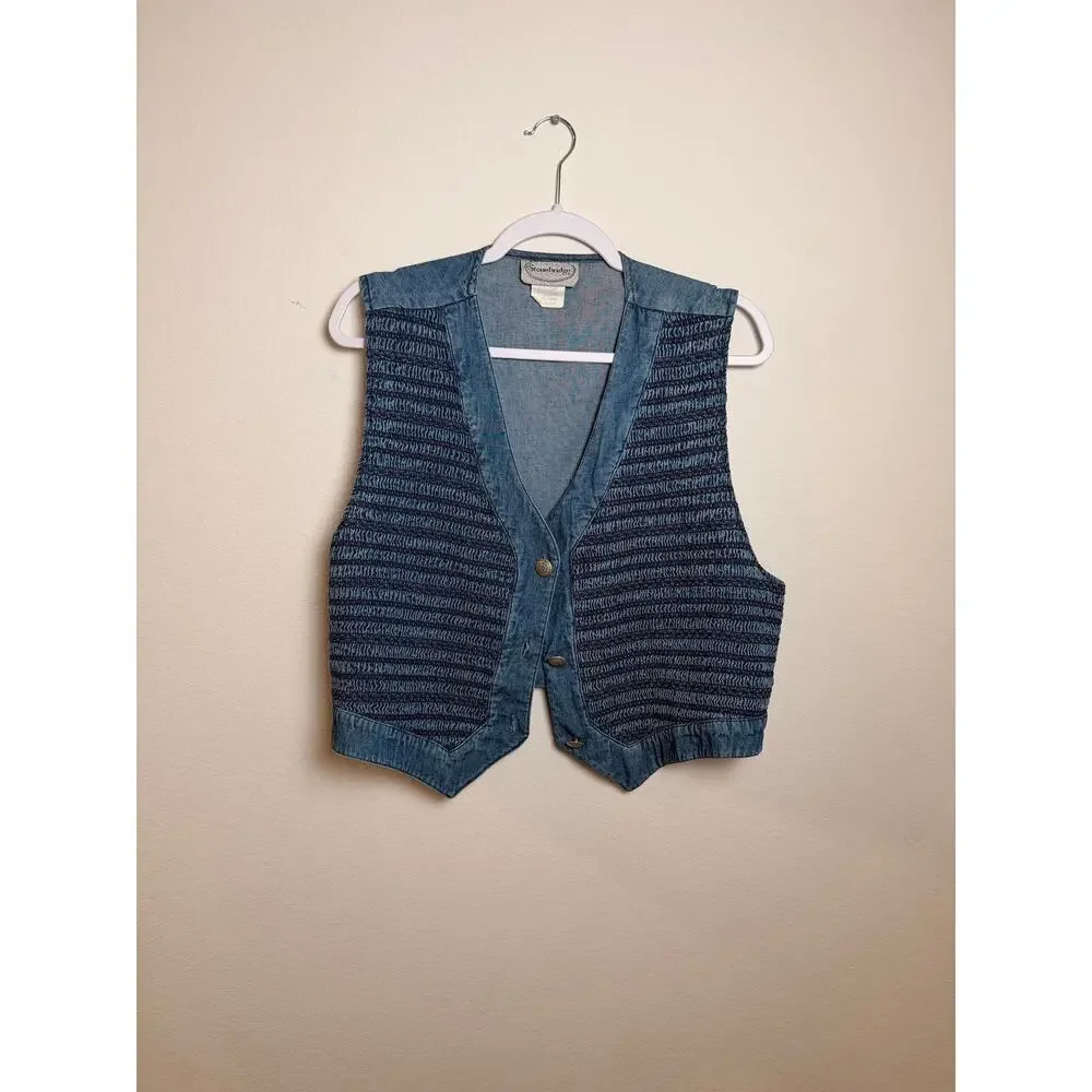 Stonebridge | Jackets & Coats | Vintage Stonebridge Woven Denim Vest ...
